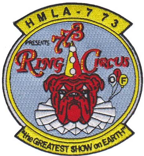 4" MARINE CORPS HMLA-773 RING CIRCUS RED DOGS HELI EMBROIDERED JACKET ...