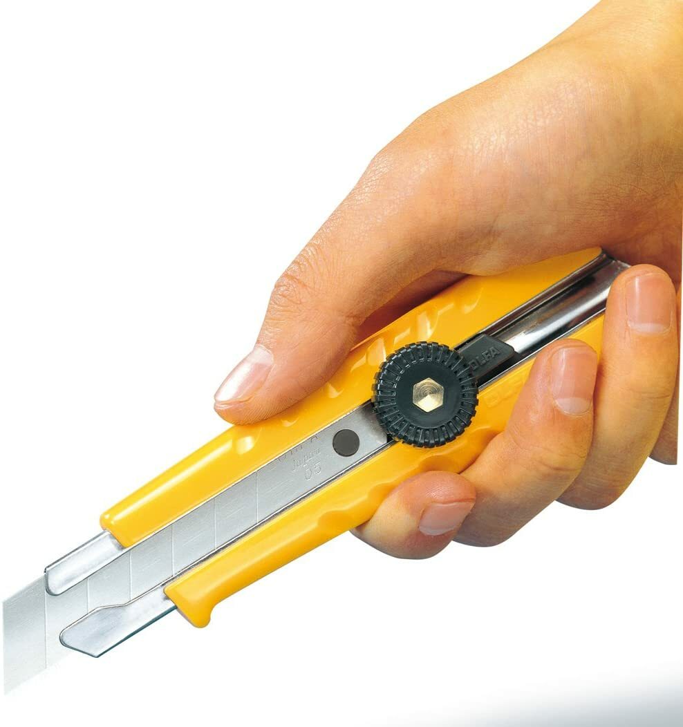OLFA 18mm L-Shape Utility Knife or Snap Off Box Cutter with Screw Lock ...