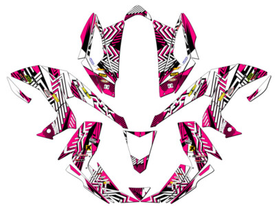 All Years KFX 450R MAYHEM Pink Senge Graphics Kit Compatible with ...