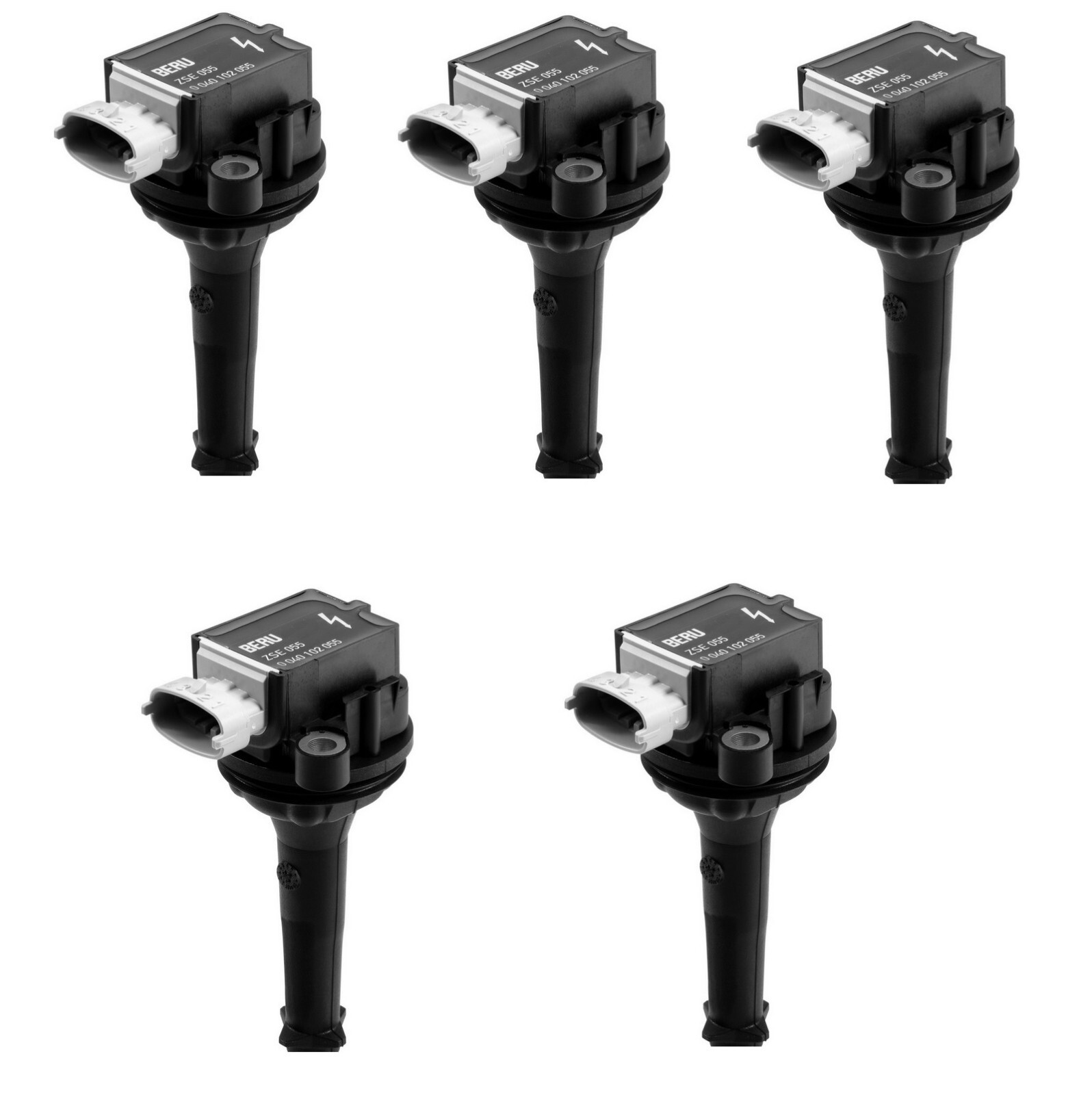 5 OEM BERU Engine Ignition Coils w/ Spark Plug Connector for Volvo ...