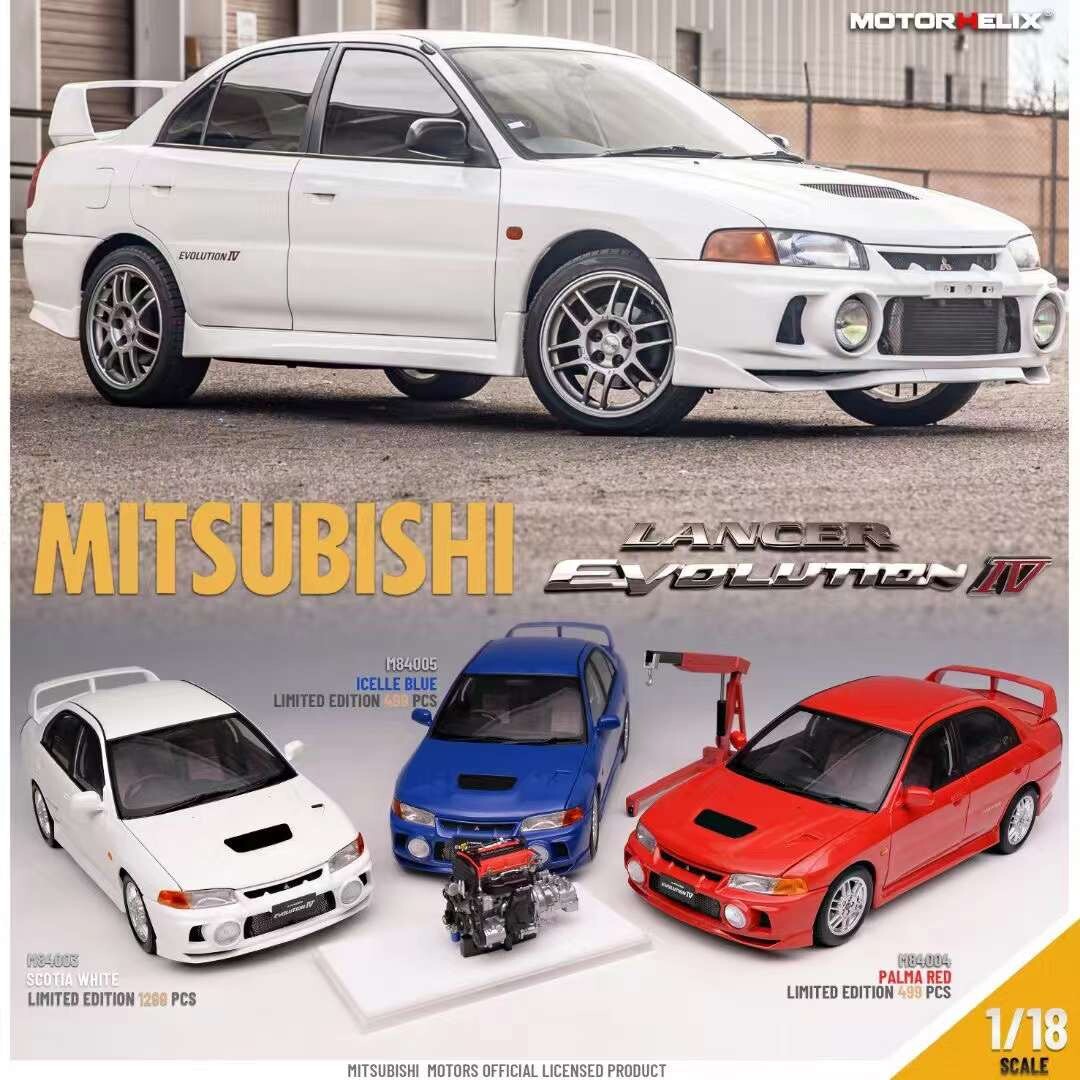 MOTORHELIX 1/18 MITSUBISHI LANCER EVO IV WITH ORIGINAL LICENSE (PRESALE ...