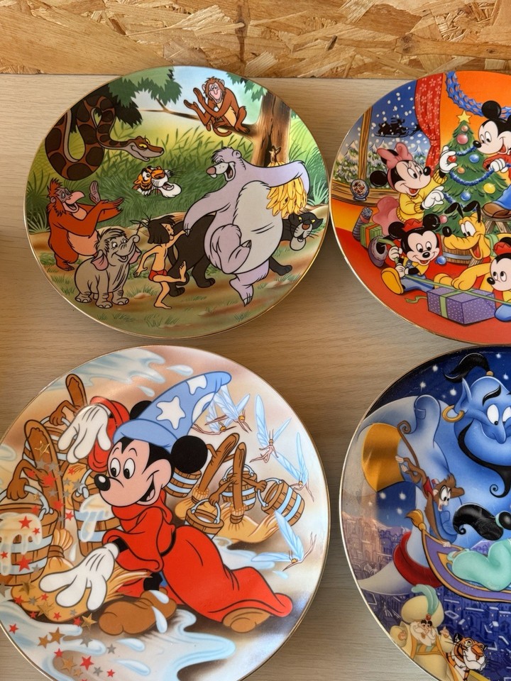 Disney Cartoon Classics Plates, Set Of 9 Jungle Book, Bambi, Mickey ...