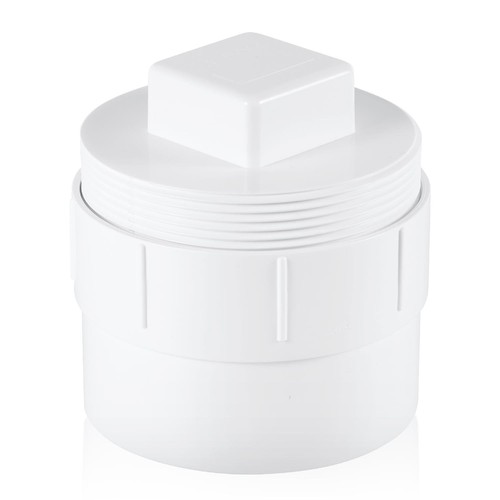 6 Inch PVC Sewer Cleanout Adapter with Plug Pipe Fitting, DWV Flush ...