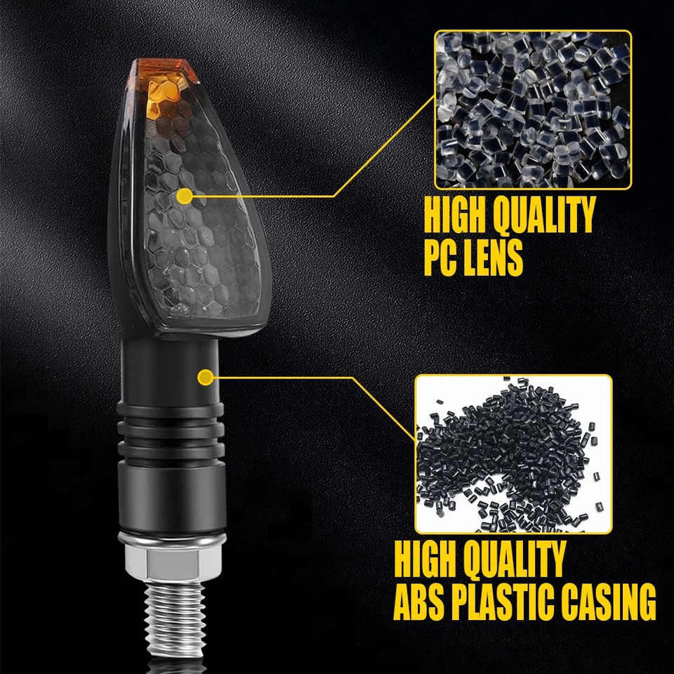4X Universal Motorcycle Mini LED Turn Signals Blinker Light Indicator ...