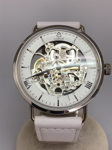 LOBOR Automatic Wristwatch Analog Leather white beige | eBay
