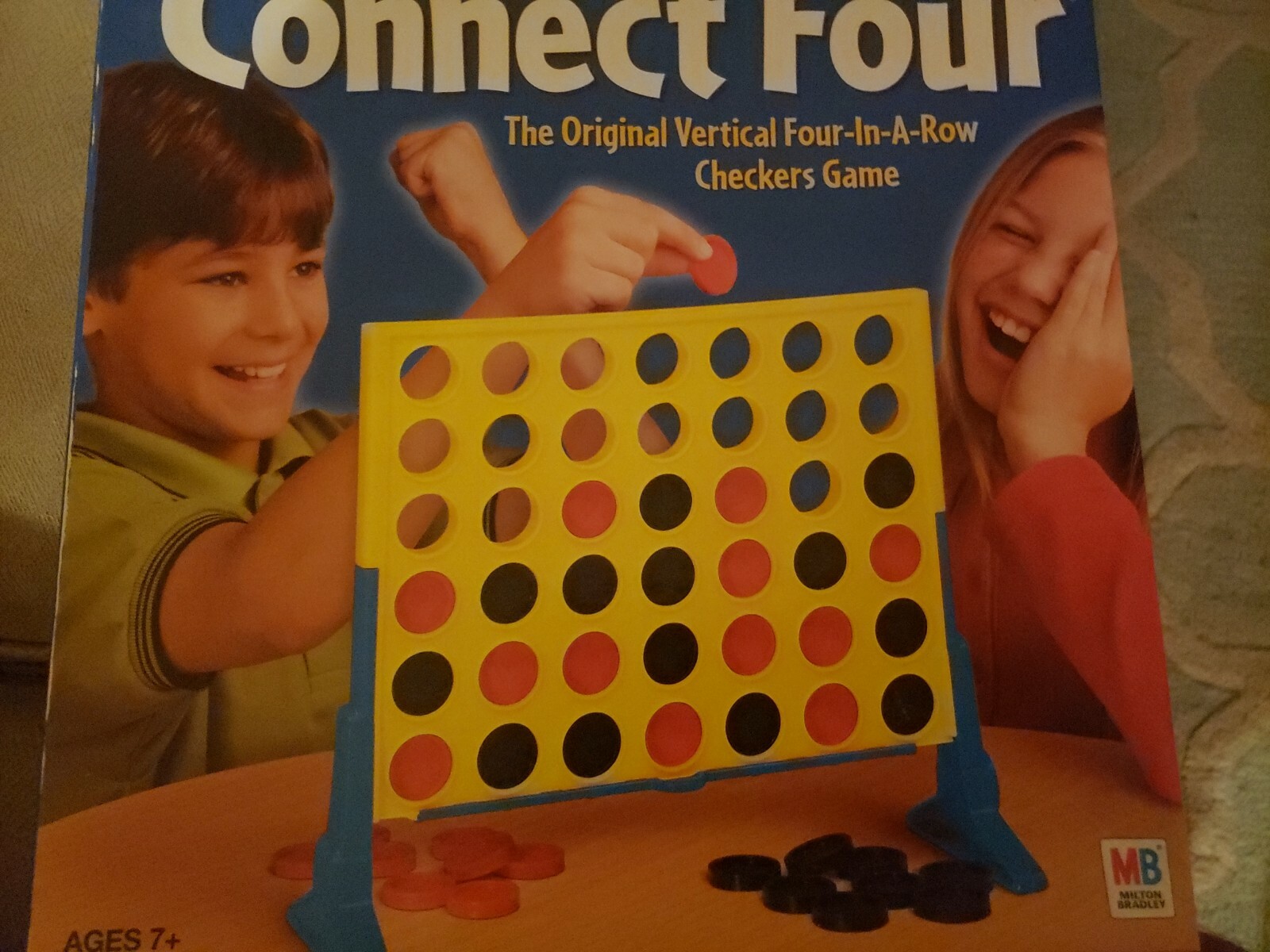 2002 Milton Bradley MB Connect Four 4 Board Family Game Checkers ...