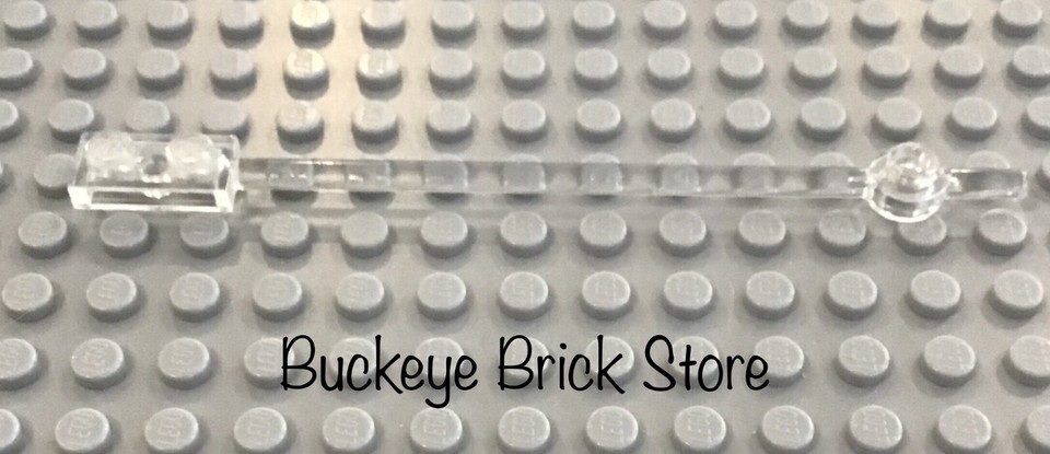 LEGO Clear Bar 12 Long w/ 1x2 Plate End 10143 3535 1376 10221 8038 1380 ...