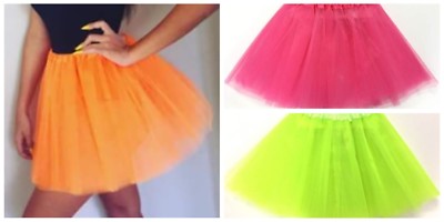 Tulle Tutu Skirt 80s Colour Women Costume Hot Pink Green Neon Fluro ...