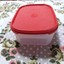TUPPERWARE MOD MATES RECTANGLE NO.1 CHILLI RED LID 850 ML GD USED COND ...