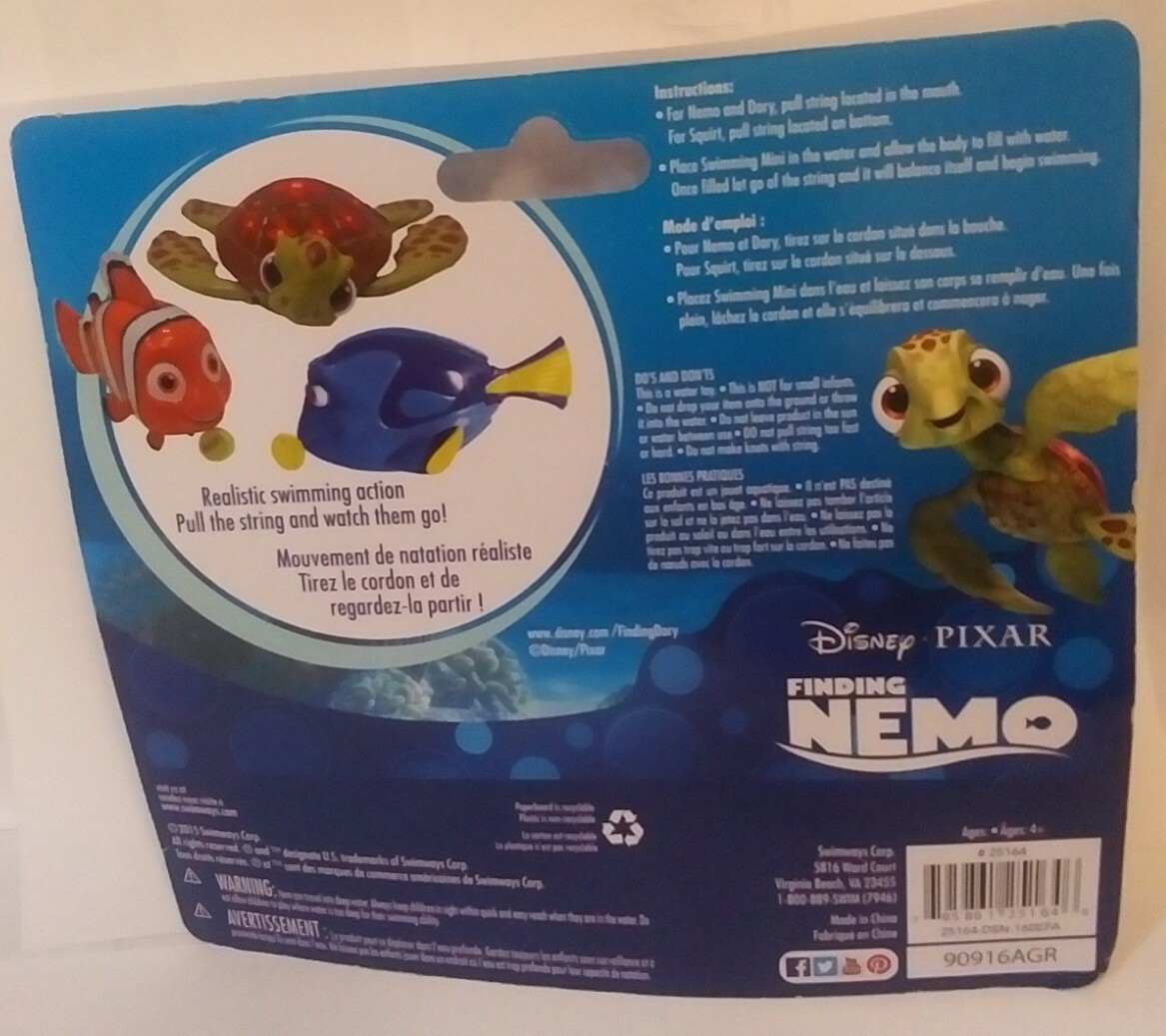 Finding Nemo Dory Swimming Mini Pool Toy Swimways Water Fish Disney ...