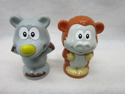 Vtech Smartville Animals Monkey Rhino Rhinoceros Figures lot of 2 parts ...