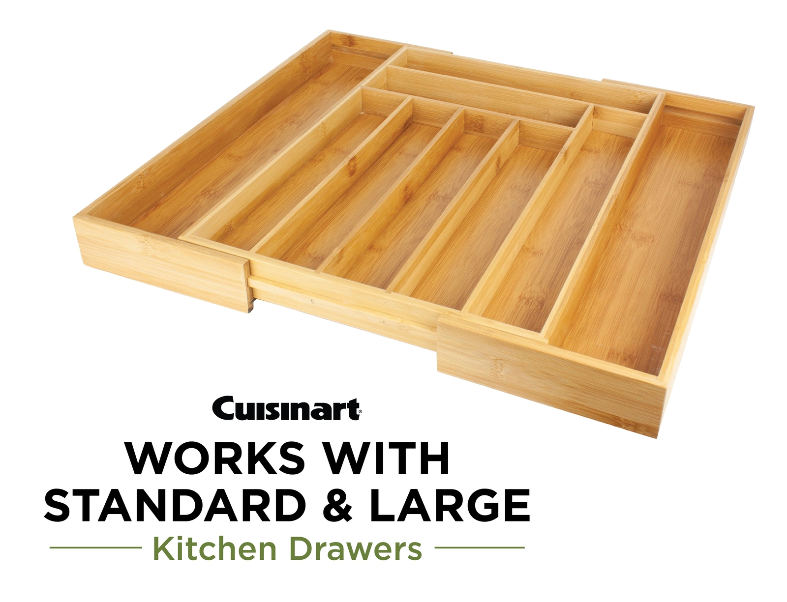 Cuisinart Bamboo Utensil Drawer Organizer - Organizer Has 9 ...
