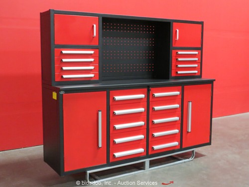 Steelman 18-Drawer 7FT Steel Work Bench Tool Cabinet Shop Box bidadoo ...