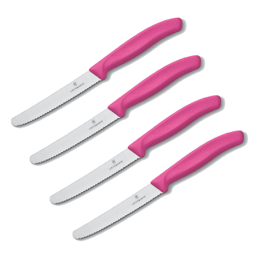 VICTORINOX Cutlery Set 24pc Steak Knife Table Fork Spoon--Pink Handle ...