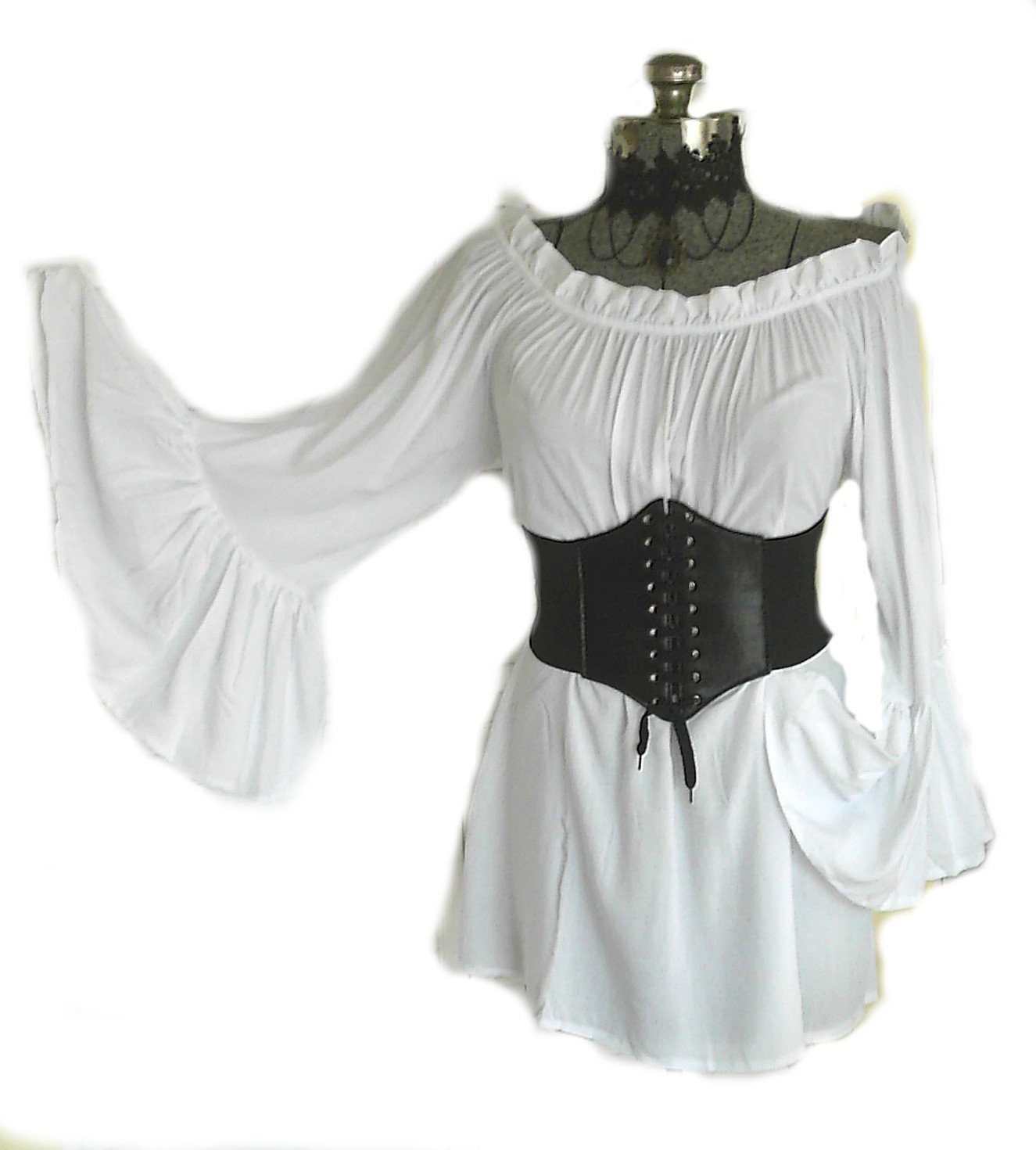 BROWN RENAISSANCE STEAMPUNK COSTUME UNDERBUST CORSET PIRATE WENCH WAIST ...