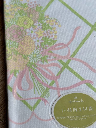 Vintage Hallmark 44x44 inch Paper Bridge Table Cover - Floral - Set of ...