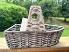 TUG BOAT SHAPED NANTUCKET SERVING BASKET & UTENSIL HOLDER SUMMER BEACH ...