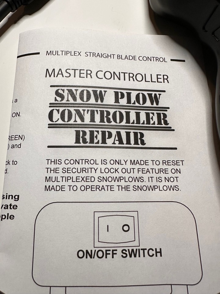 WESTERN MASTER CONTROL SNOW PLOW HANDHELD CONTROLLER 4 PIN RESETS PLOW ...