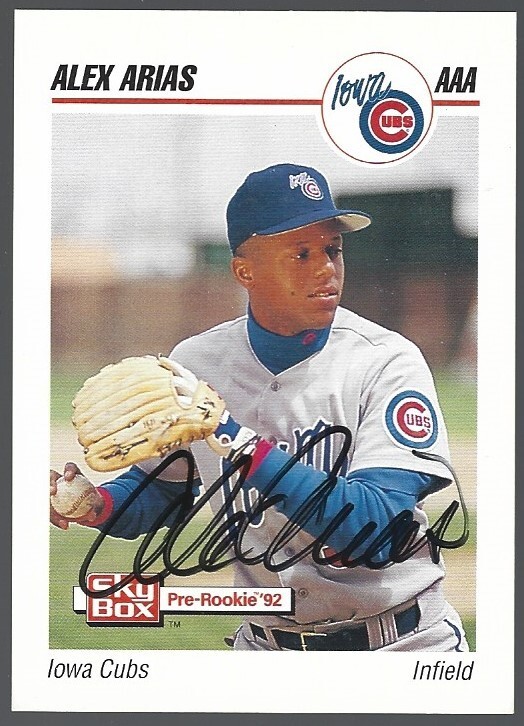 1992 Skybox Pre-Rookie AAA Baseball #96 Alex Arias IP autograph signed ...