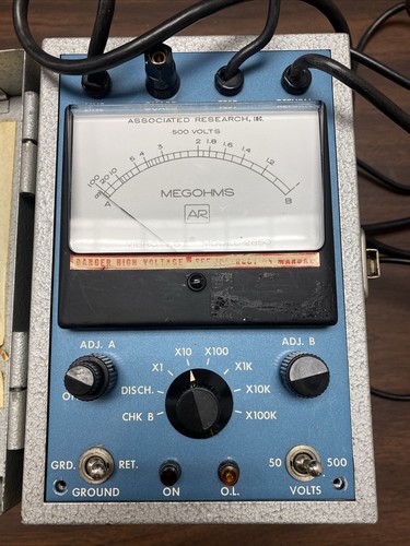 VINTAGE AR Associated Research Model 2850 Vibrotest Meghohmmeter | eBay
