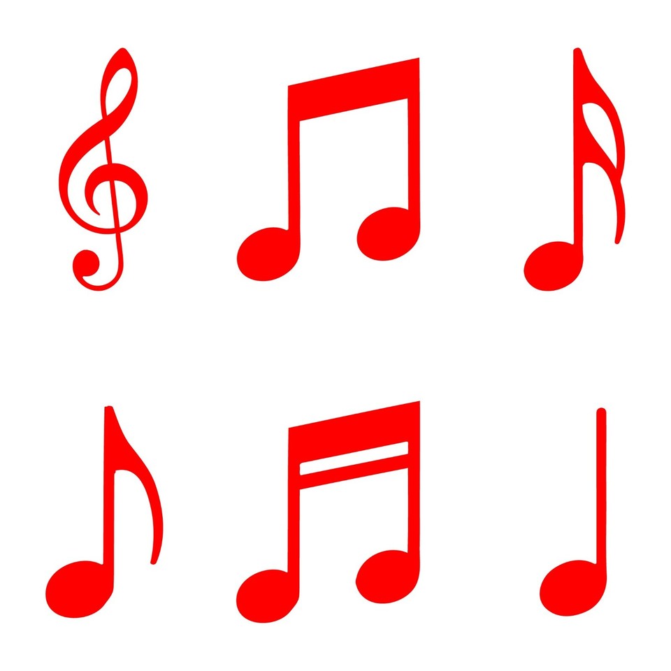 6 Small music notes Vinyl decals phone case laptop car stickers | eBay