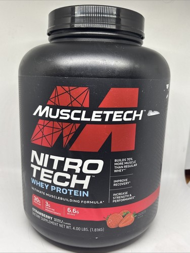 MuscleTech, Nitro Tech, Whey Protein, Strawberry, 4 lbs EXP: 03/2027 | eBay