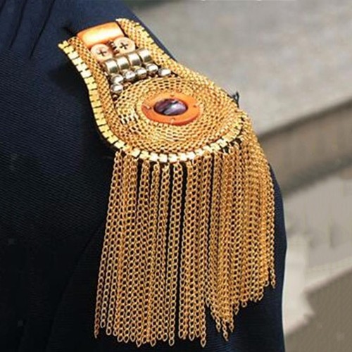 Classic Metal Shiny Tassel Shoulder Board Epaulette Brooch Badges for ...