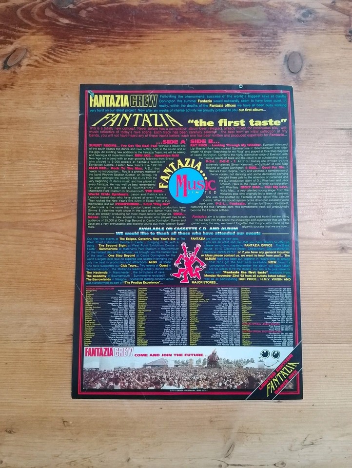 Fantazia First Taste Promo Rave Flyer 1992/93 | eBay UK