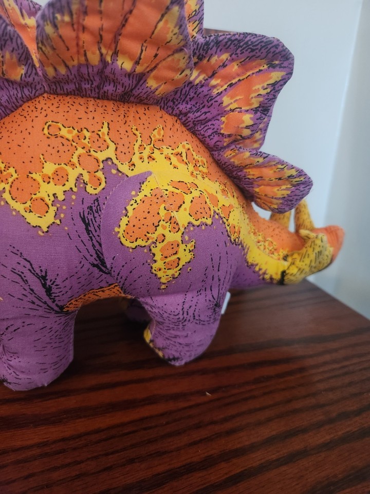 GAF 1991 Plush Stuffed Dinosaur Stegosaurus Toy Vintage Purple And ...