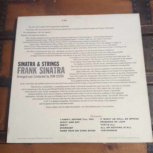 Frank Sinatra – Sinatra & Strings - 1962 - Reprise Records R-1004 Vinyl ...