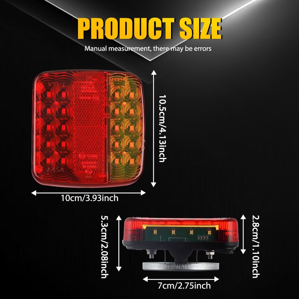 Wireless Led Tail Rear Light Battery Operated USB Magnetic Tow Towing ...