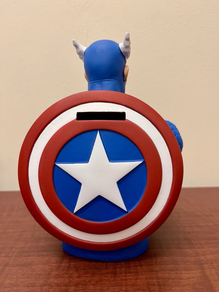 Captain America Marvel Avengers Assemble Bust Coin Bank Piggy Bank ...