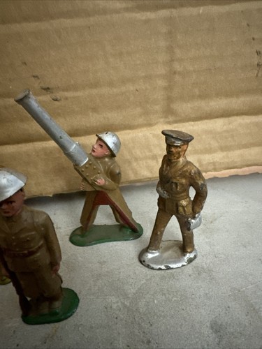 Vintage Barclay Manoil WWI Lot of 7 Metal Toy Soldier Cast Lead Army ...
