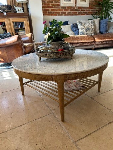 Loaf Marmo Round Coffee Table With Marble Top And Oak Frame | eBay UK