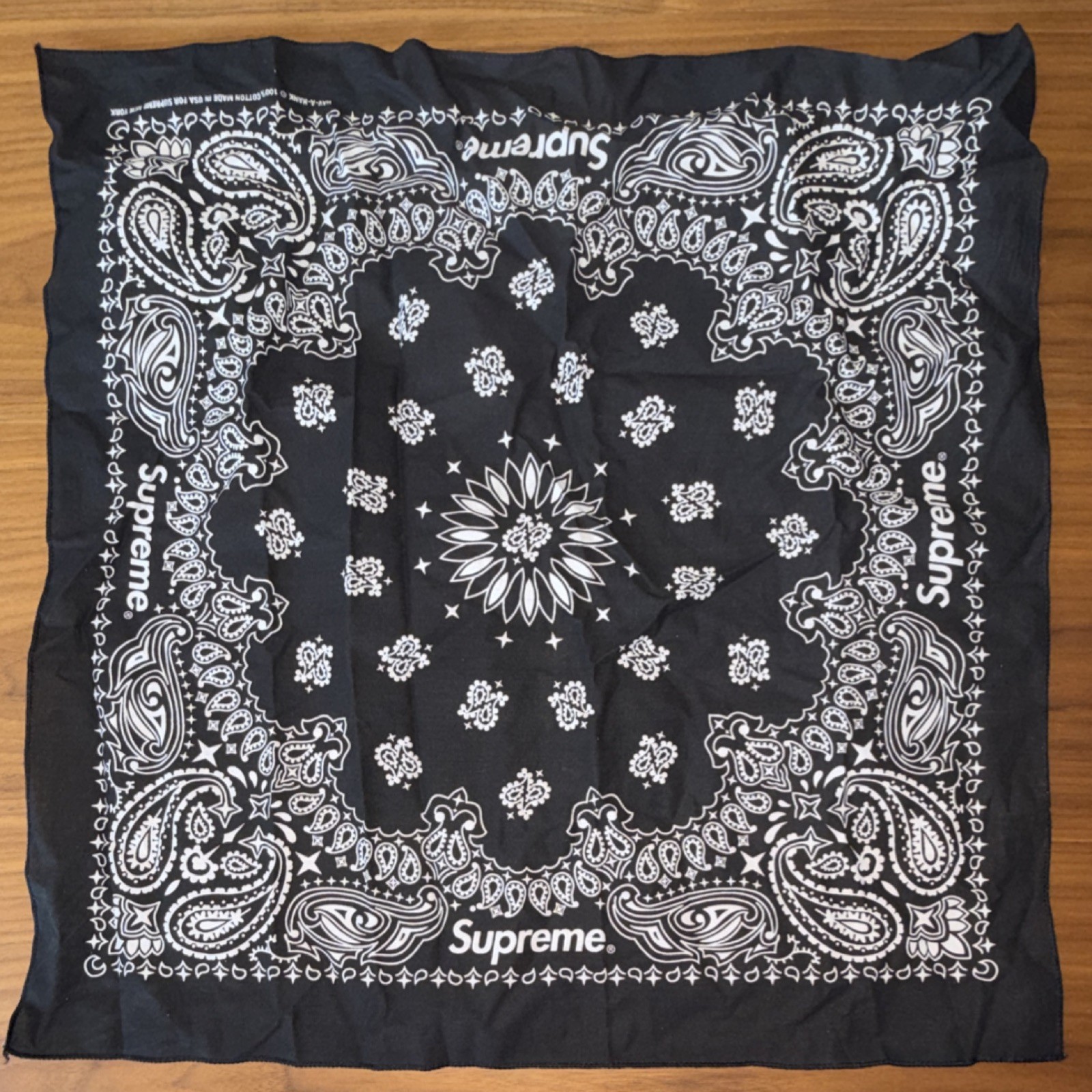 2 pack Supreme Hav-A-Hank Paisley Bandana Handkerchief Red Black 100% ...