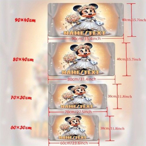 40*90cm1pc Customizable Minnie Mouse Desk Pad-Personalized NameText,Non ...