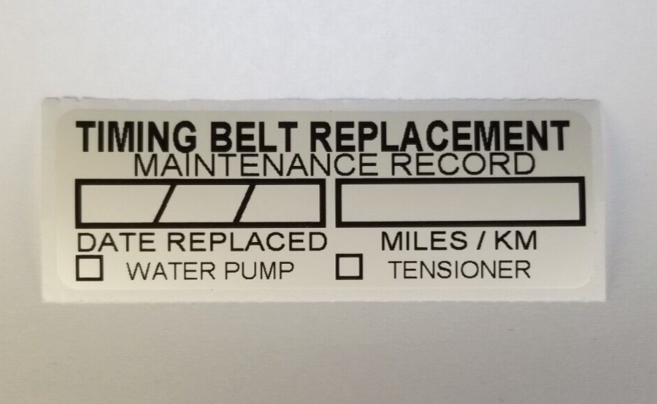 "Timing Belt Water Pump Tensioner Service Kit | Polyester Sticker Label ...