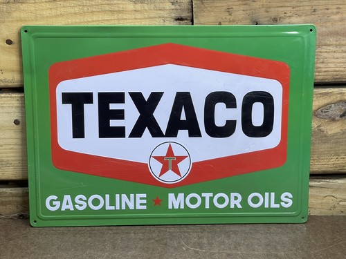 Texaco Metal Sign Reproduction "Texaco Gasoline Motor Oils" Green | eBay