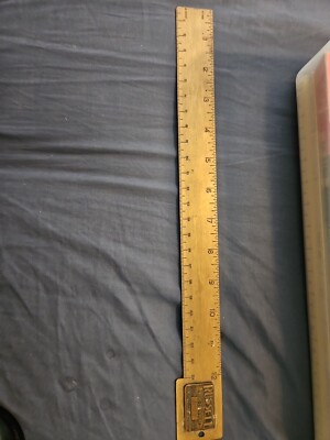 Vintage Genuine Bronze Advertising Ruler Russell road equipment 12 Inch ...