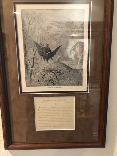 1880s Victorian Art Print Engraving RUGGIERO ON THE HIPPOGRIFF Gustavo ...