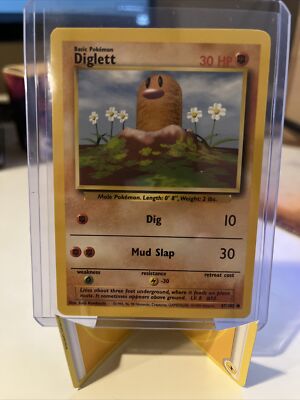 Pokémon TCG Diglett Base Set 47/102 Regular Unlimited Common Lightly ...