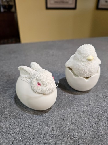 Dept 56 Vintage Easter Snowbabies Chick Hatching from Egg and Bunny ...