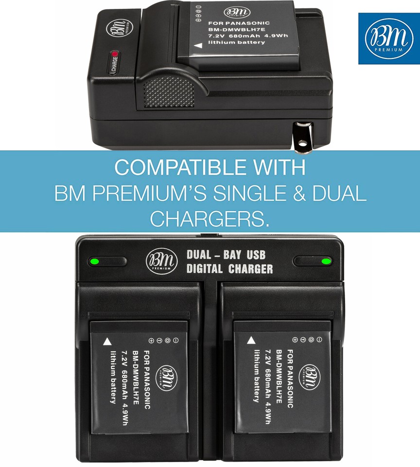 BM 2X DMW-BLH7 Batteries for Lumix DMC-GM1K, DMC-GM1KA, DMC-GM1KS, DMC ...