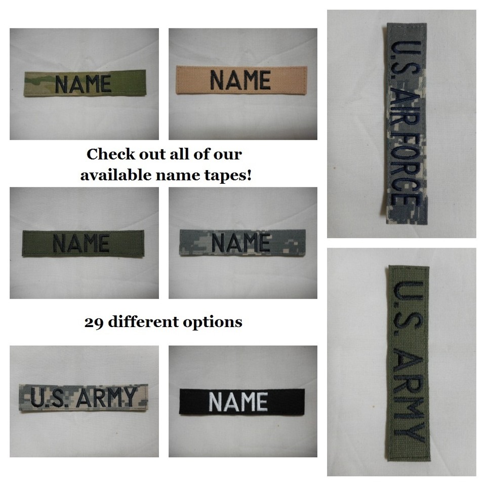 CUSTOM EMBROIDERED BLACK NAME TAPE, NEW, SEW ON* | eBay