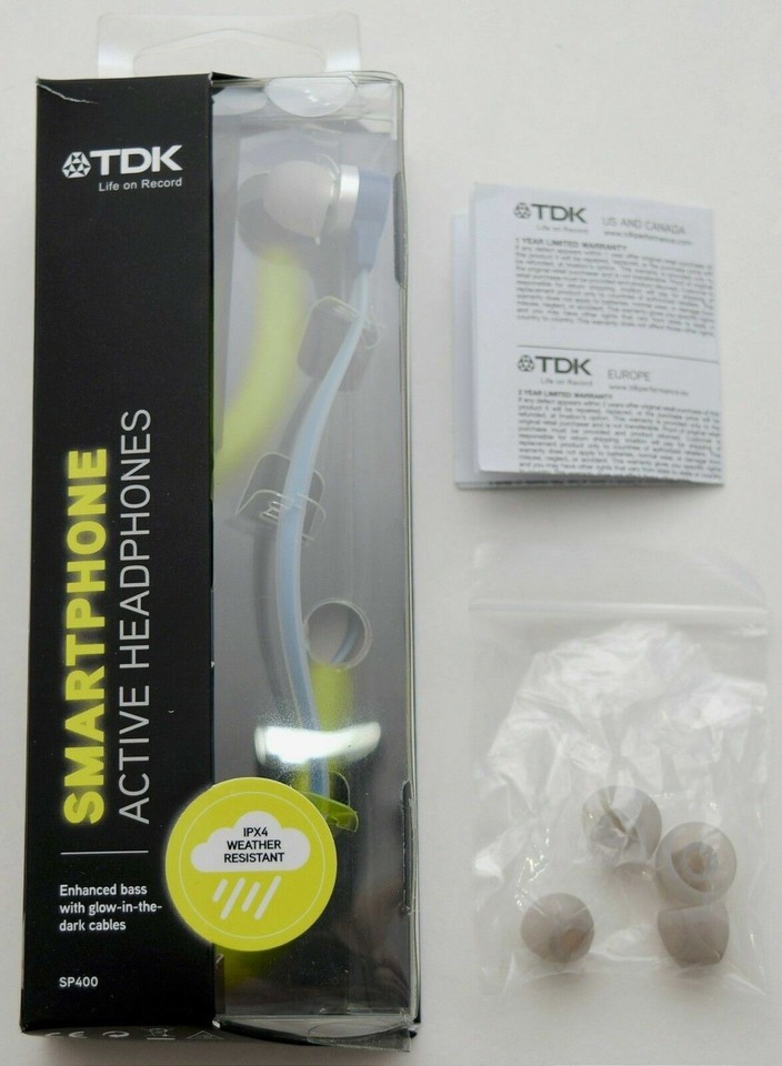 NEW TDK SP400 Life on Record Glow In The Dark Waterproof Earbuds ...