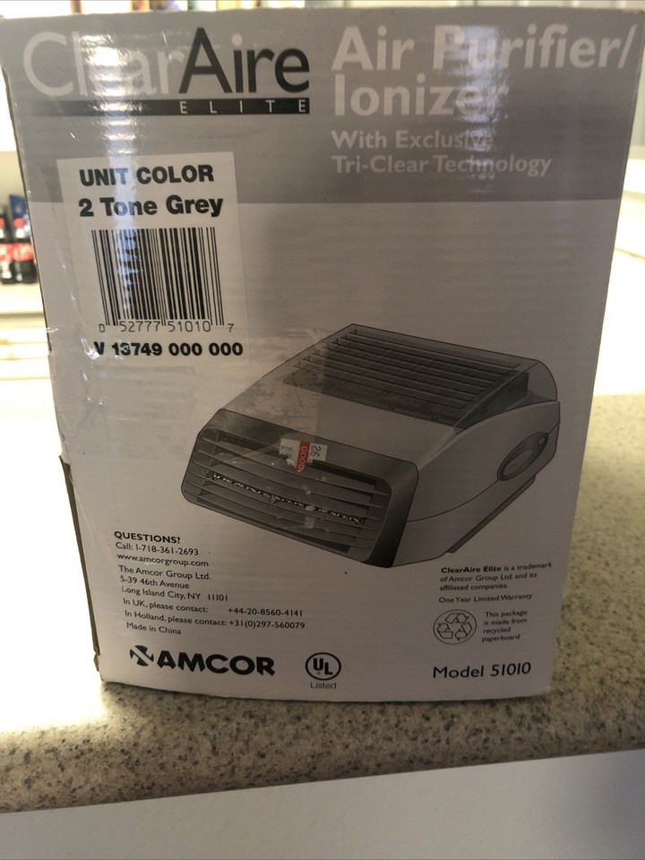 Clean Aire Elite Air Purifier/Ionizer By AMCOR. Model 51010. 3 Stage ...
