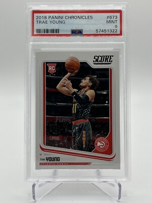 2018-19 Panini Chronicles Score Trae Young #673 PSA Mint 9 POP 75 | eBay