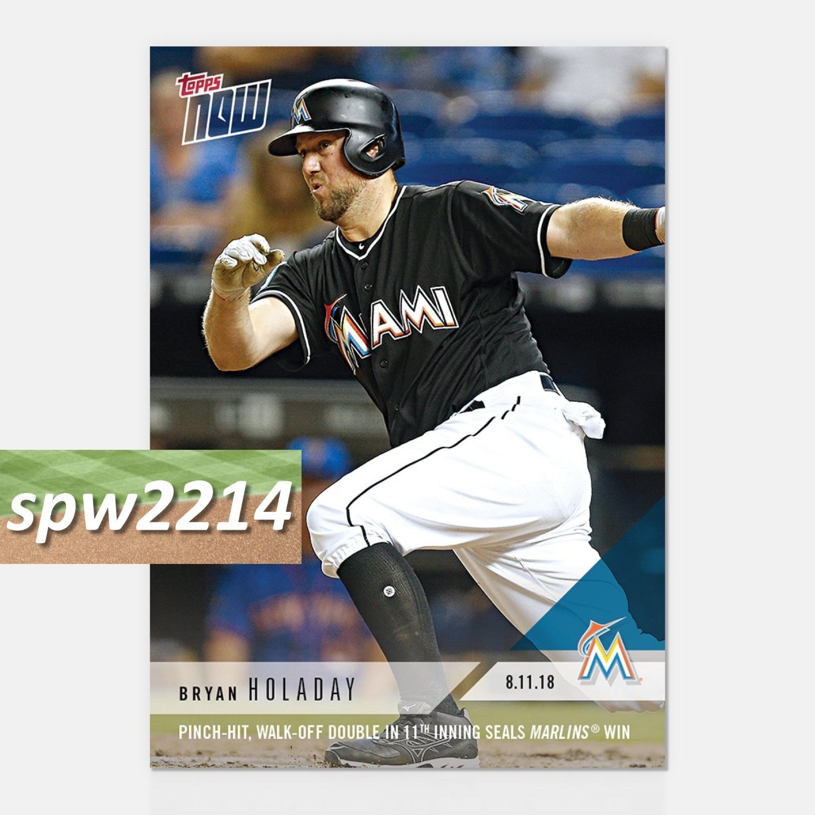 2018 Topps Now Bryan Holaday #587 Pinch-Hit Walk-Off Double in 11th ...