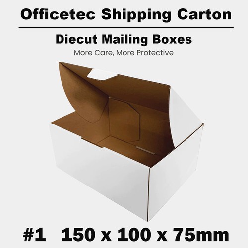 Mailing Box 150 x 100 x 75mm White Diecut Cardboard Shipping Carton ...