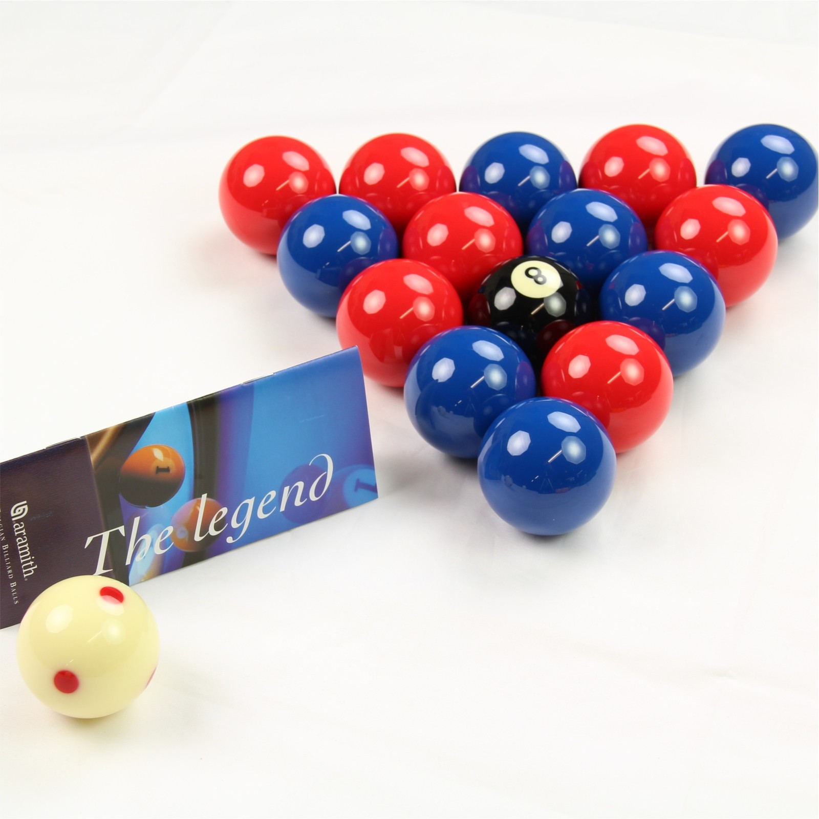 Aramith LEAGUE Edition RED & BLUE Pool Balls - PRO CUP Spotted Cue Ball ...